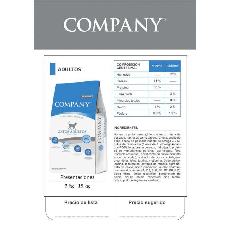 COMPANY GATO ADULTO 15KG